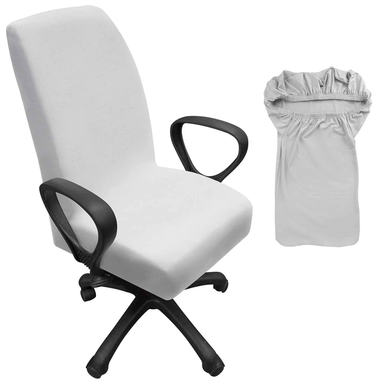 Armless Office Chair Cover For Computer Desk Task Wide Seat Protective ...