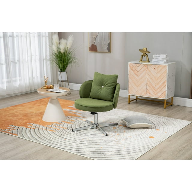 Armless Office Chair No Wheels, Swivel Adjustable Home Office Desk ...