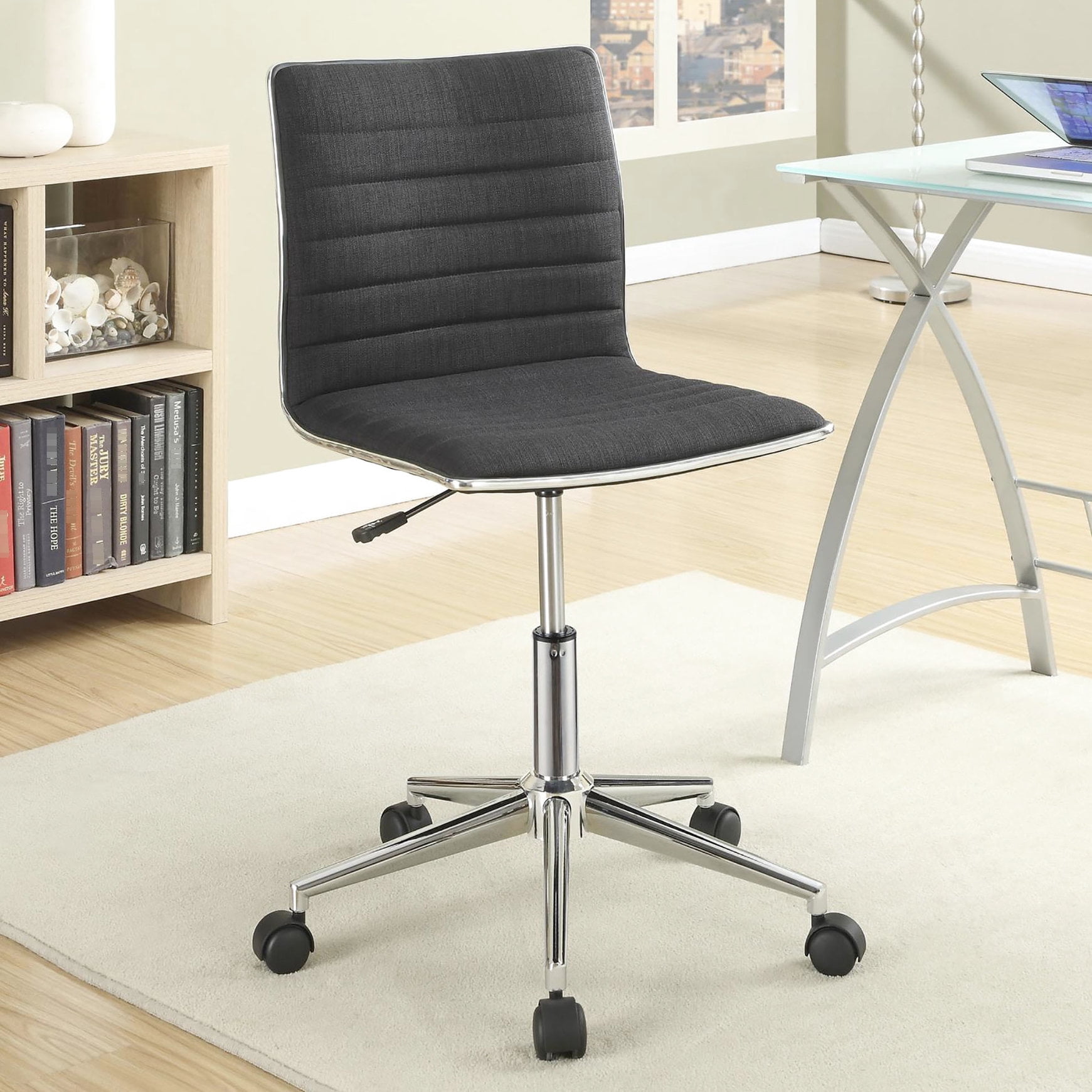 Armless Office Chair for Office Use | Stable Mobility with Spoke ...
