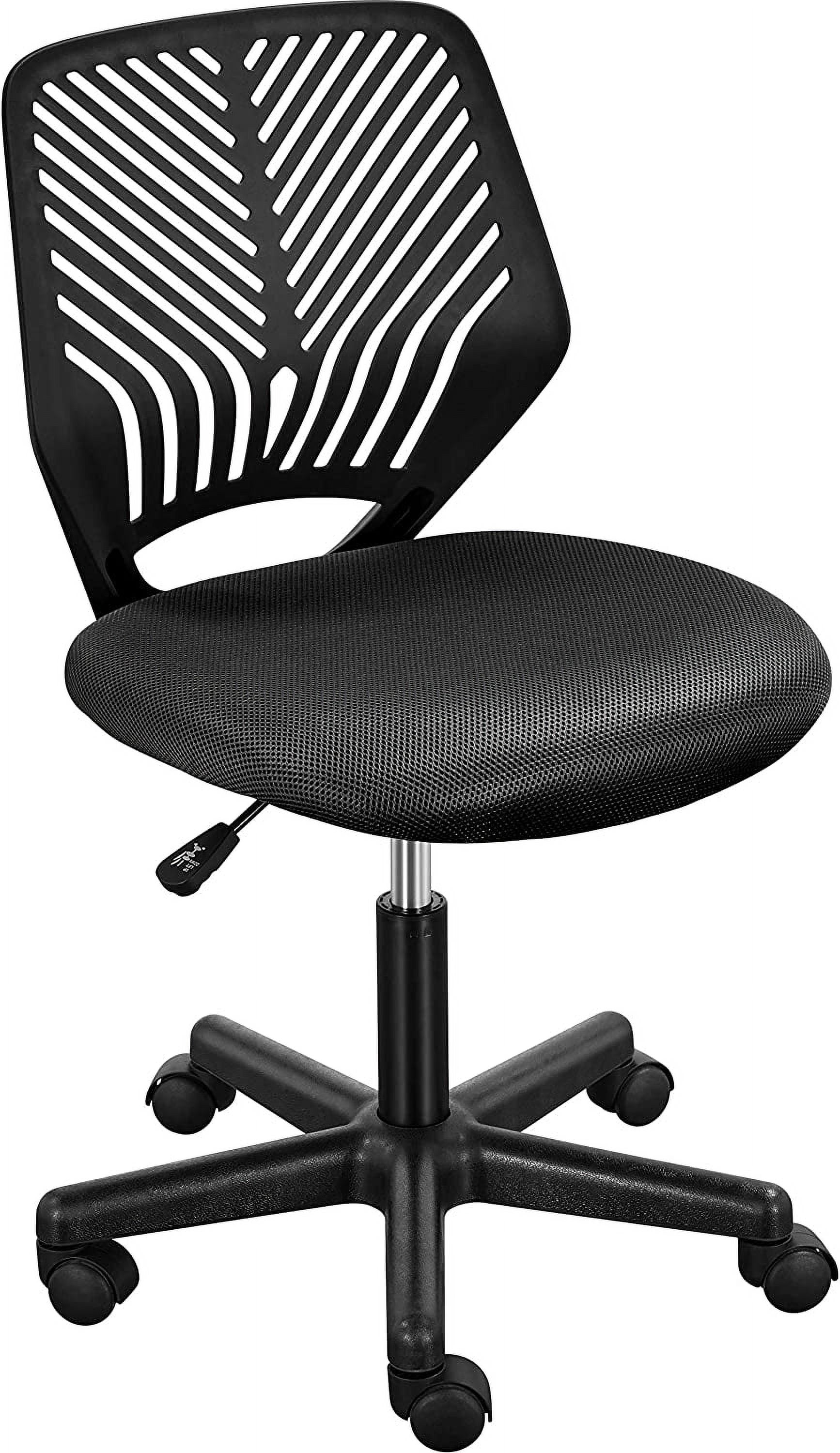 Armless Office Chair, Small Desk Chair Adjustable Swivel Mesh Computer ...