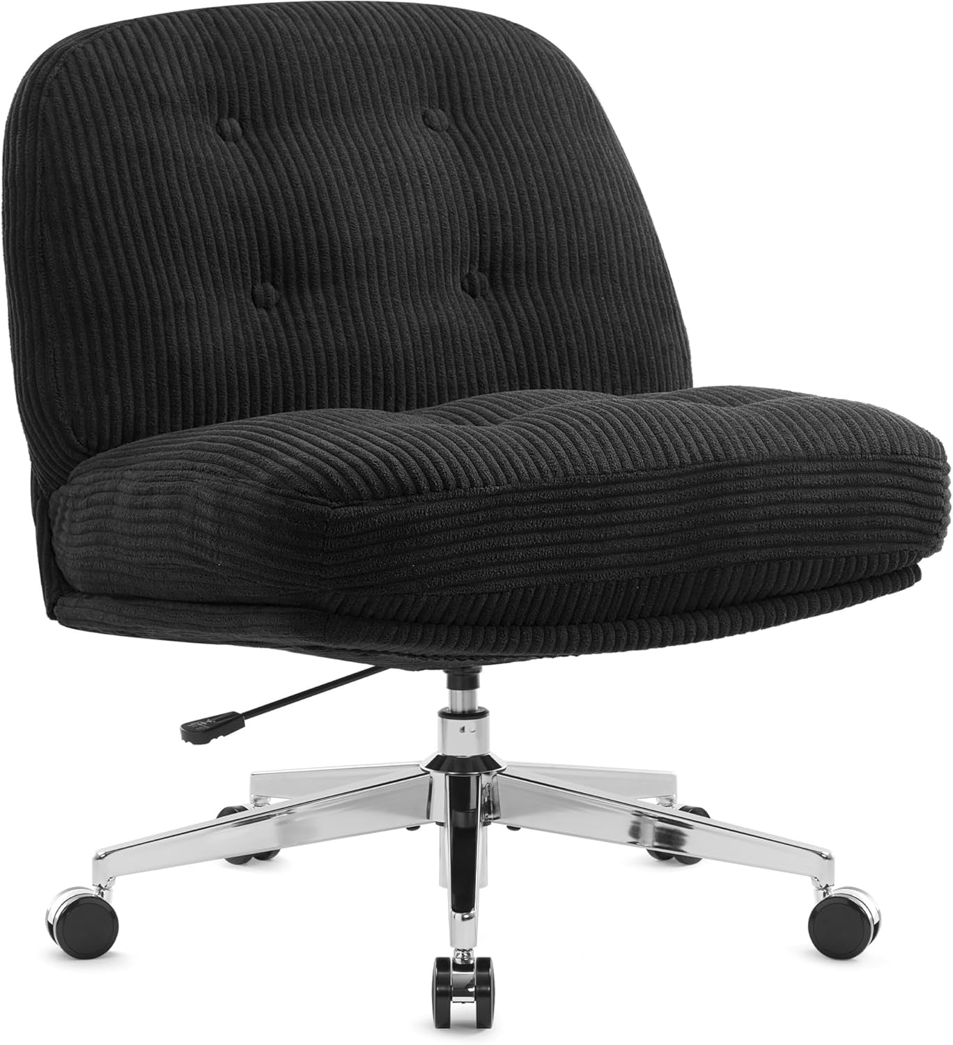 Armless Office Chair with Wheels, Height Adjustable Criss Cross Legged ...