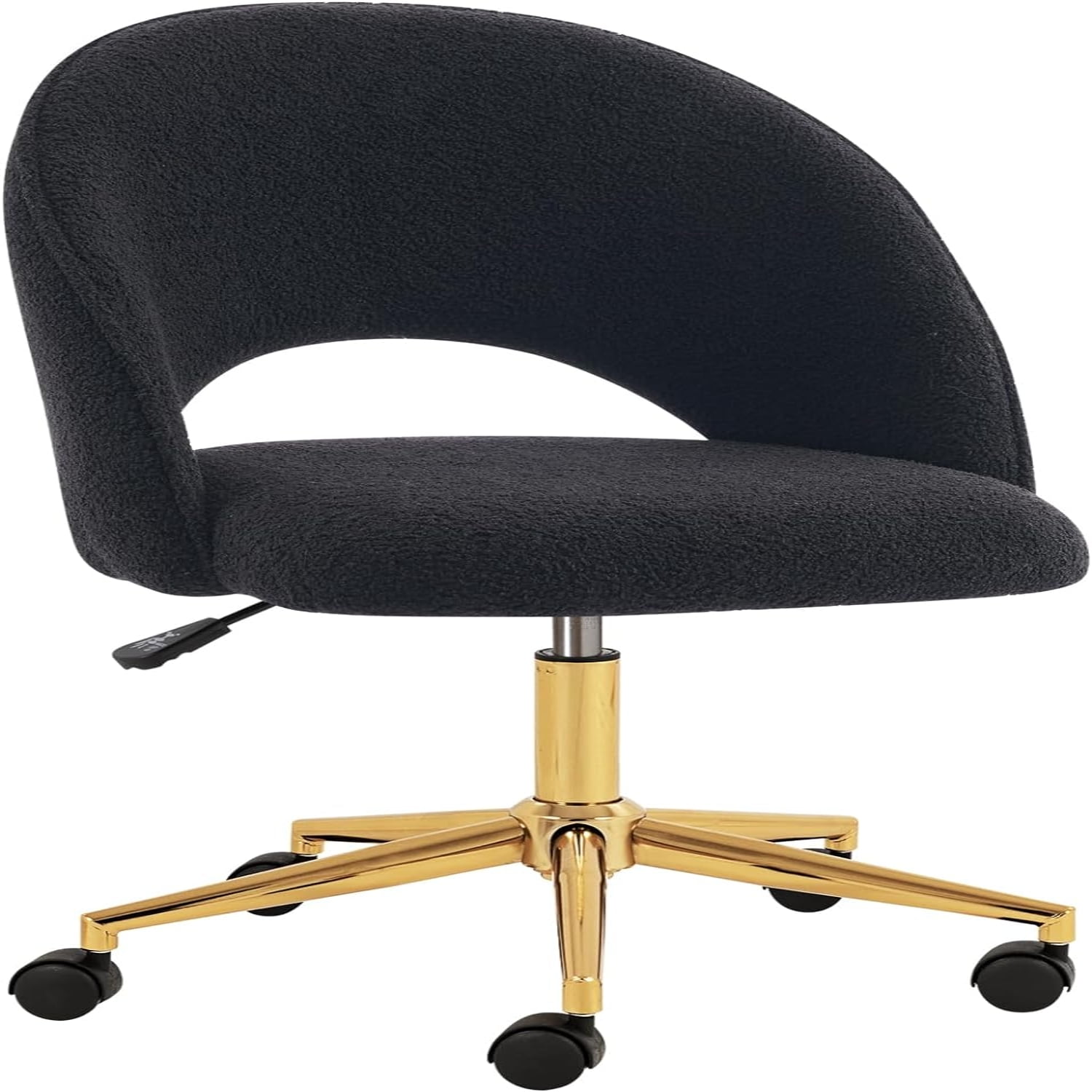 Armless Office Desk Chair Task Chair Faux Leather Upholstered Task ...
