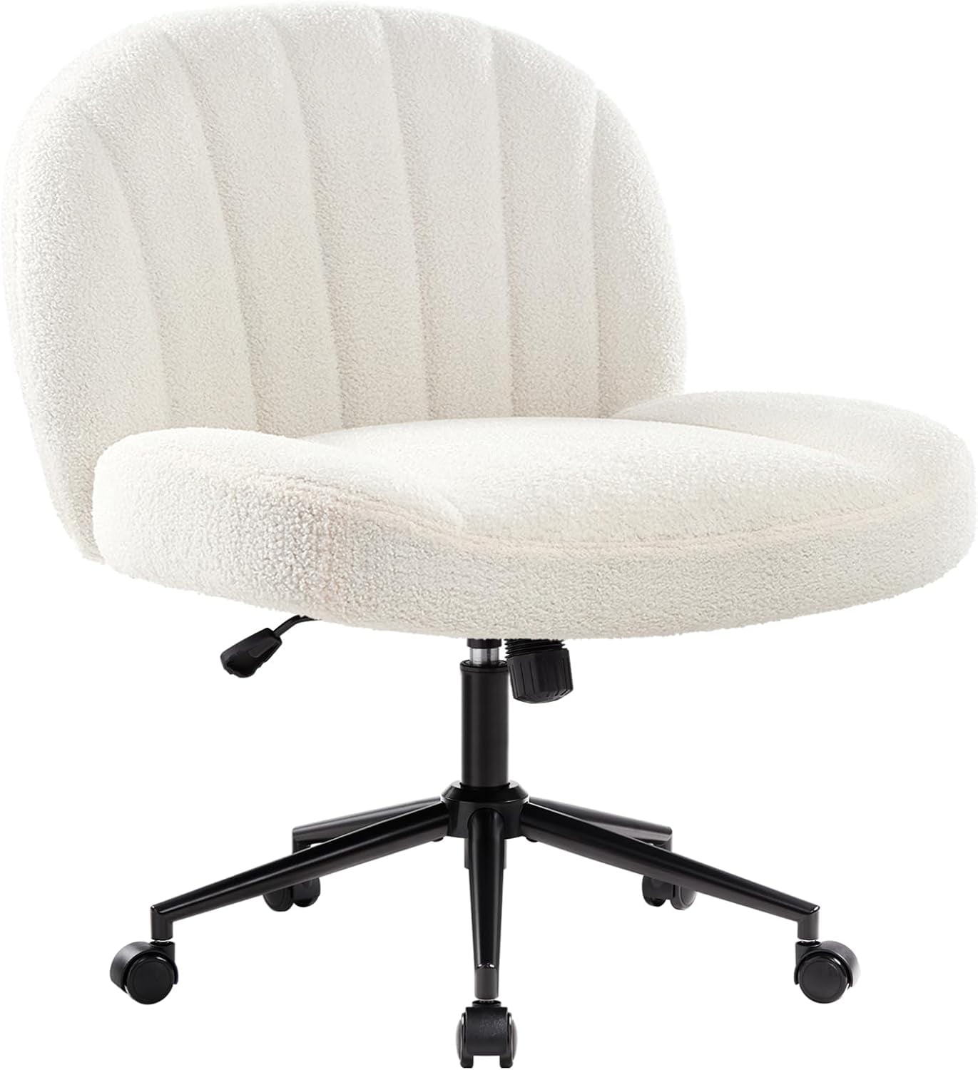 Armless Office Desk Chair with Wheels,Ergonomic Criss Cross Legged ...