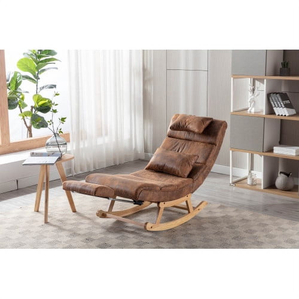 Armless Rocking Chair with Adjustable Footrest,Glider Rocker with ...