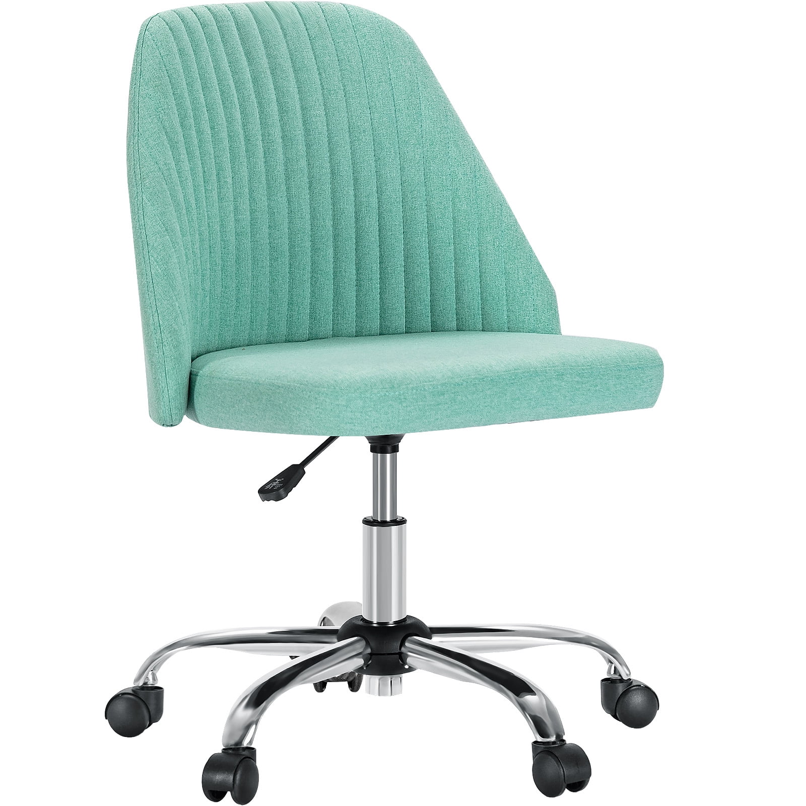 Armless Small Desk Office Chair Cute Vanity Swivel Chair with Back ...