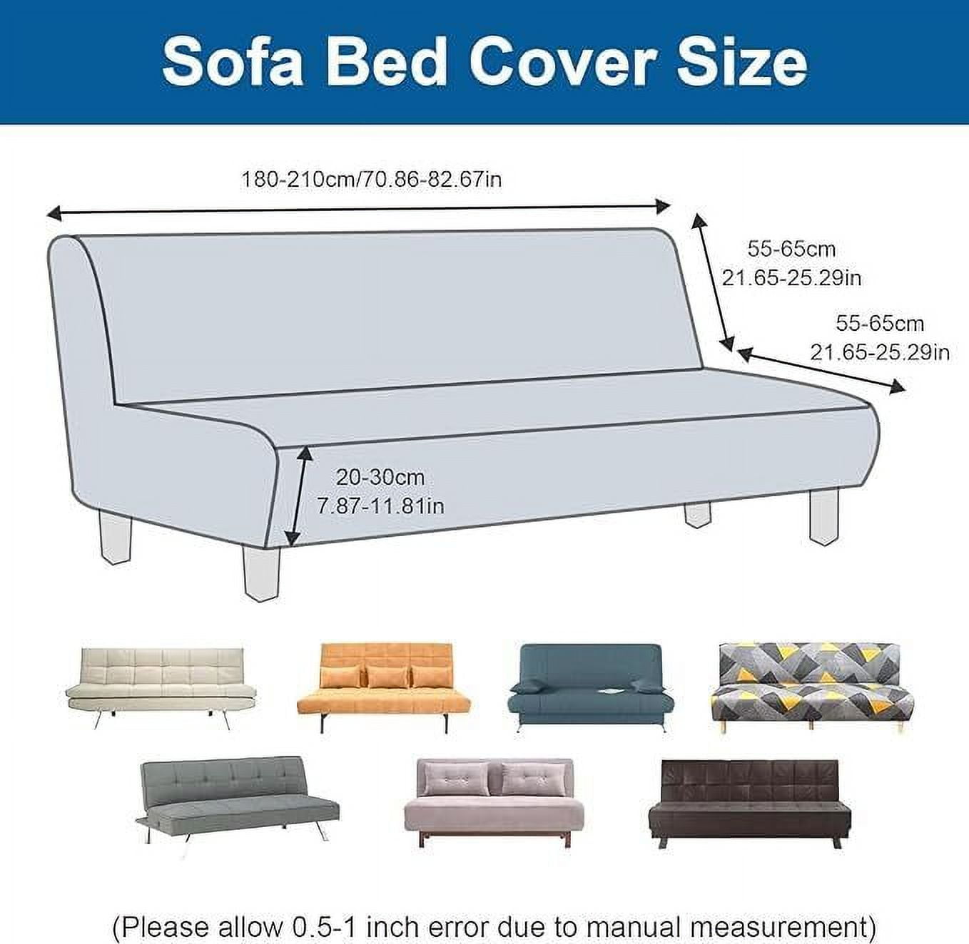 Armless Sofa Bed Cover Futon Stretch Slipcover Elastic Full Folding ...