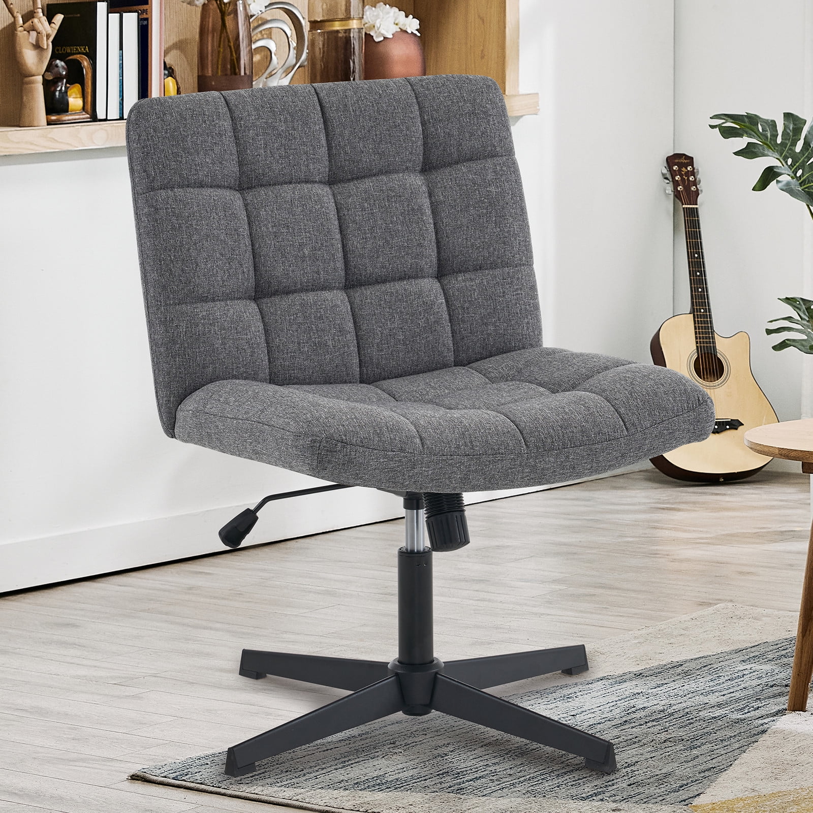 Armless Swivel Adjustable Home Office Chair No Wheels Modern ...