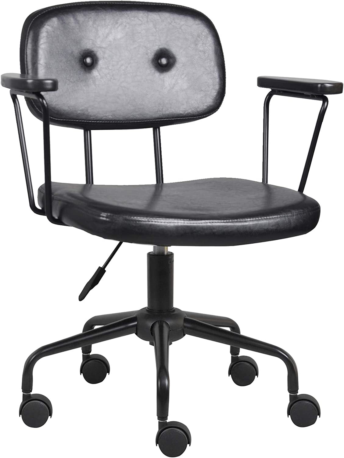 Armless Swivel Black Fluffy Milk Cow Skin Animal Print Office Desk ...