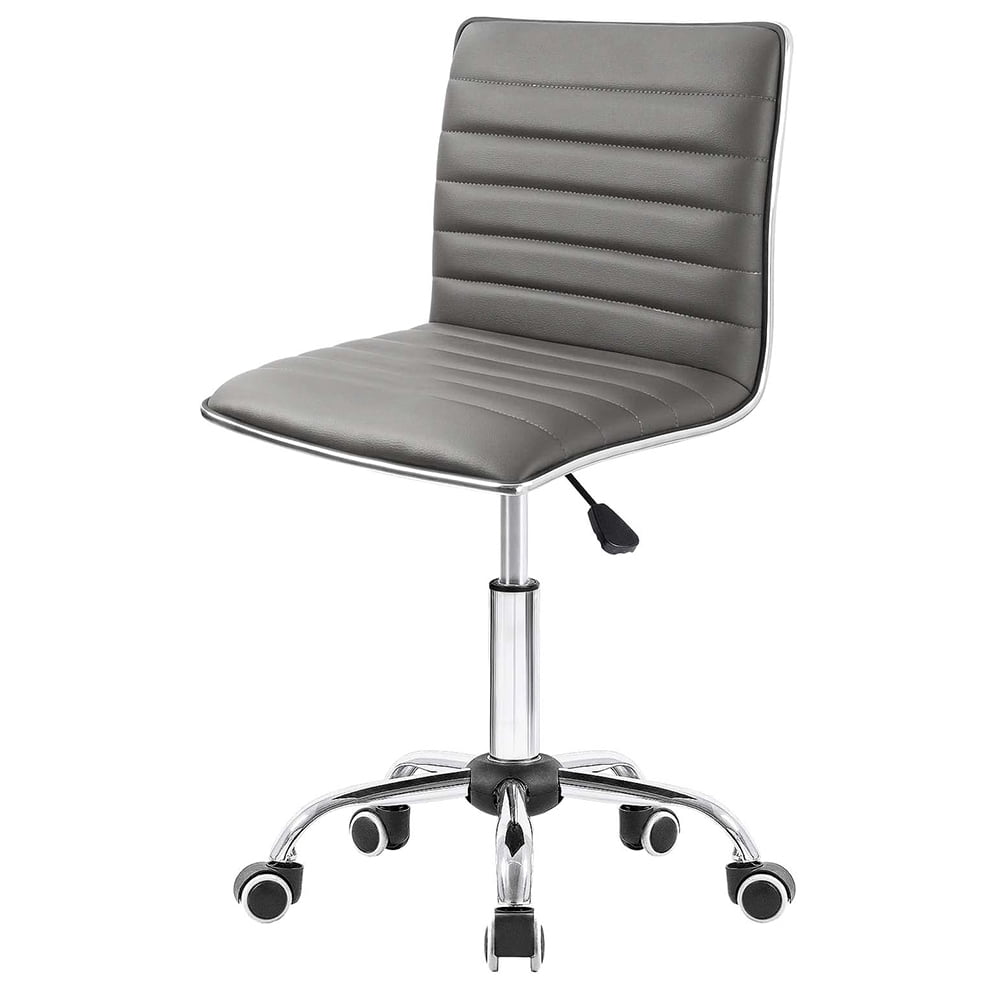 Armless Task Chair, Modern Office Chair with Adjustable Height, Low ...