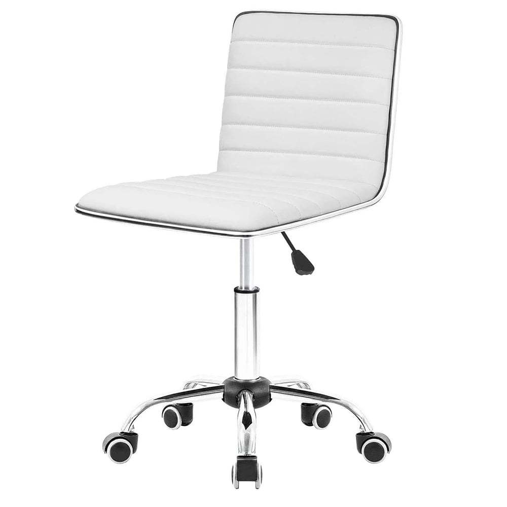 Armless Task Chair, Modern Office Chair with Adjustable Height, Low ...