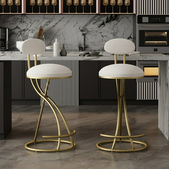 Armless Velvet Counter Stools | Comfortable for Kitchen & Coffee Bar ...