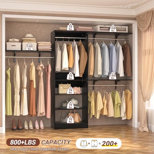 Armocity 96'' Closet System, 8FT Walk In Closet Organizer with 3 ...