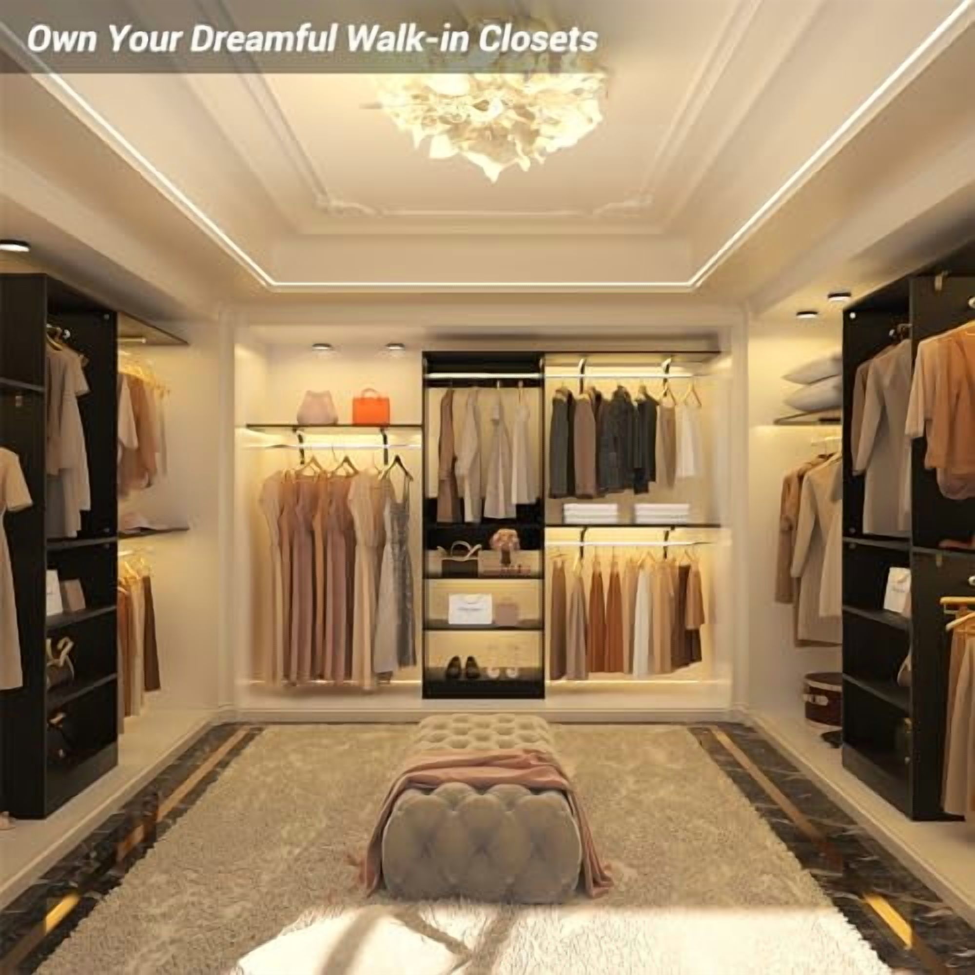 Armocity 96'' Closet System, 8FT Walk In Closet Organizer with 3 ...