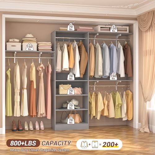 Armocity 96'' Closet System, 8FT Walk In Closet Organizer with 3 ...