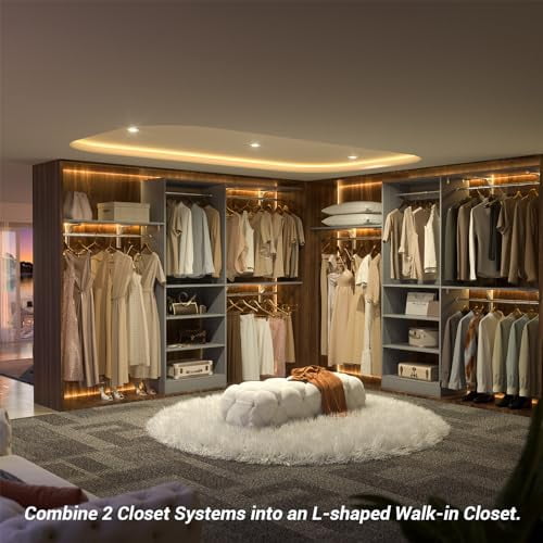Armocity 96'' Closet System, 8FT Walk In Closet Organizer with 3 ...