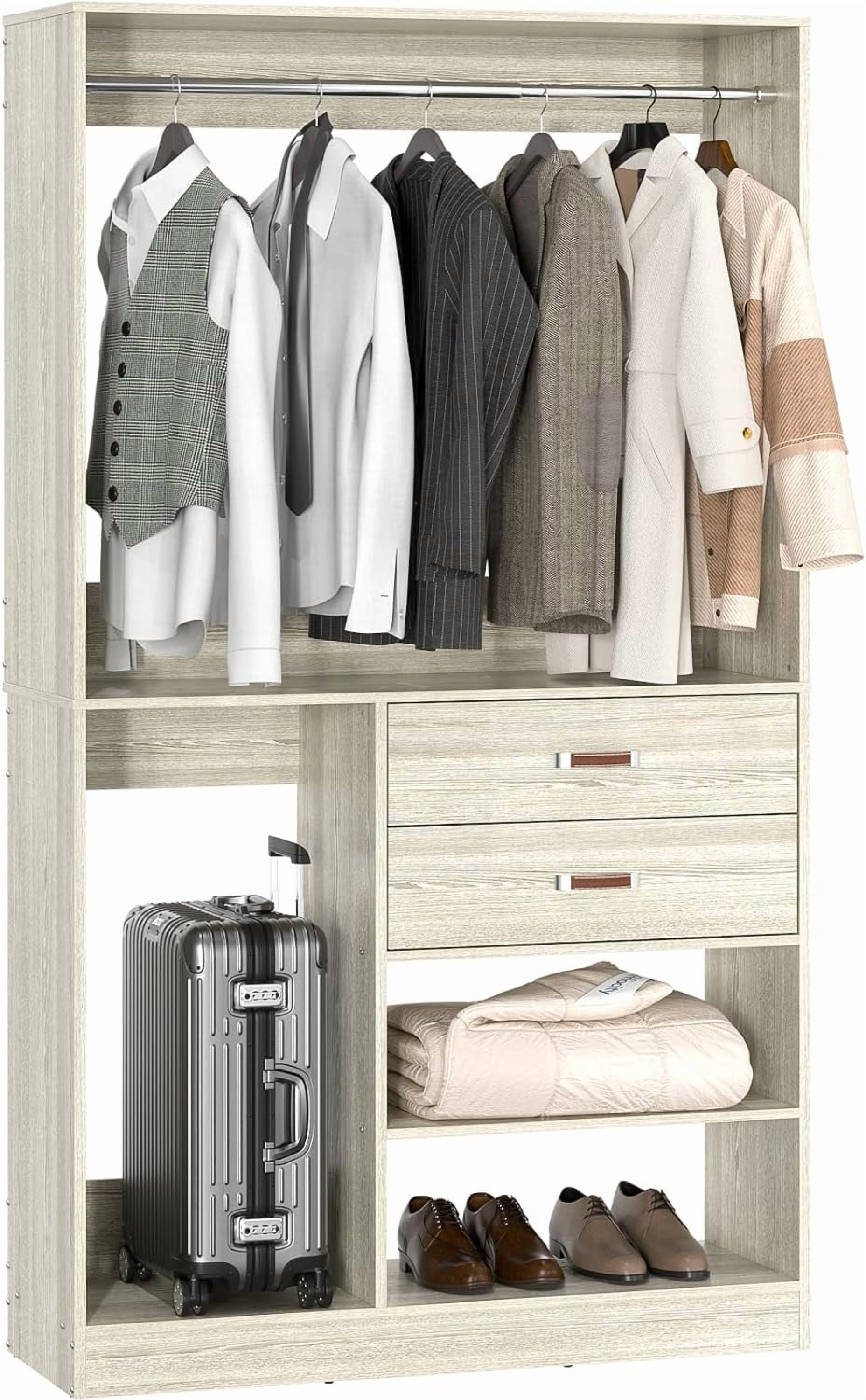Armocity Freestanding Closet System with Suitcase Storage, 40 Inches ...