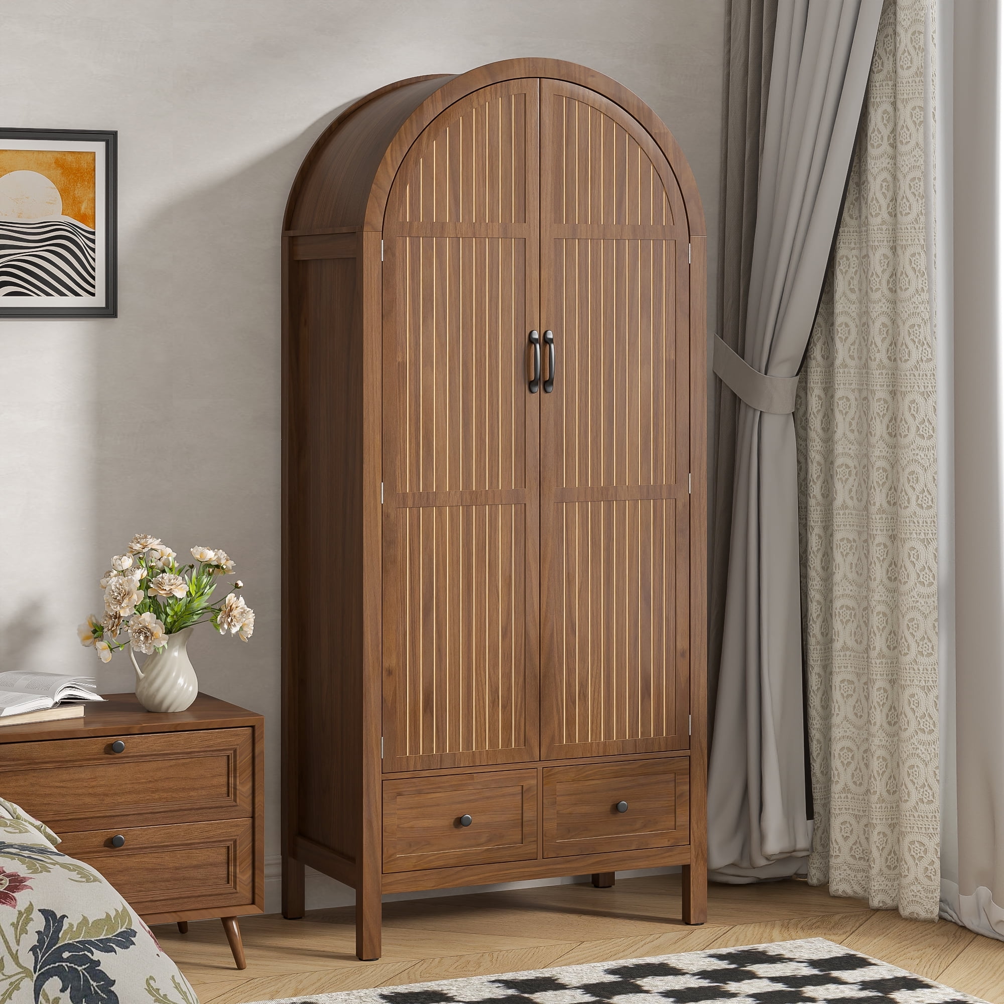 Armoire Wardrobe Closet, Bedroom Armoire with Drawers, Wood Wardrobe ...