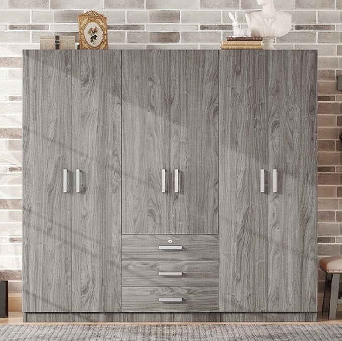 Armoire Wardrobe Closet, Large Wardrobe Closet with 6 Doors, Bedroom ...