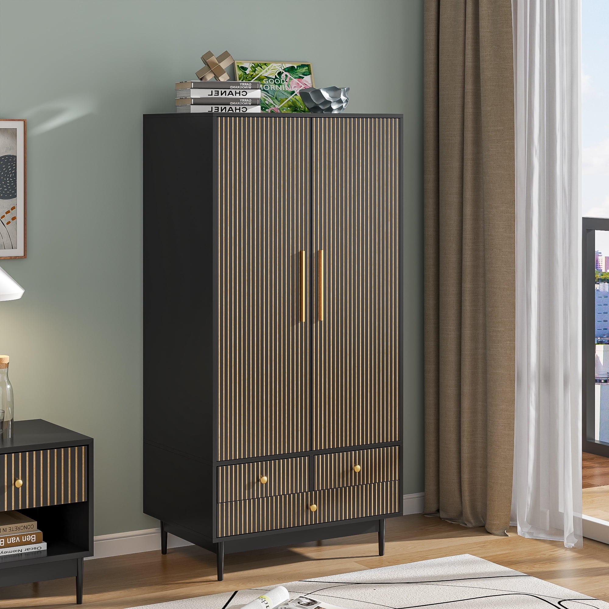 Armoire Wardrobe Closet for Bedroom, Wardrobe Cabinet with Drawers and ...