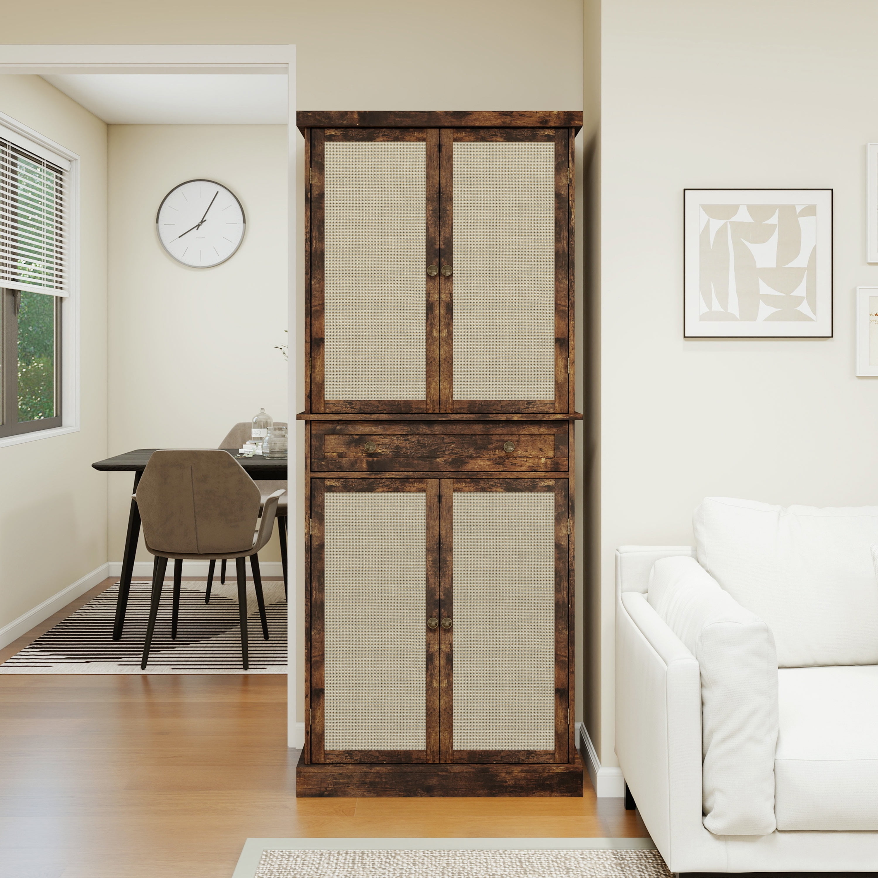 Armoire Wardrobe Closet with 4 Doors, 72" Tall Wardrobe Cabinet with 4 ...