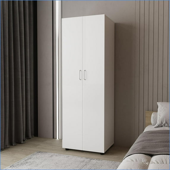 Armoires | FM Furniture Pisinemo 2-Door with Hanging Rod & Shelves ...