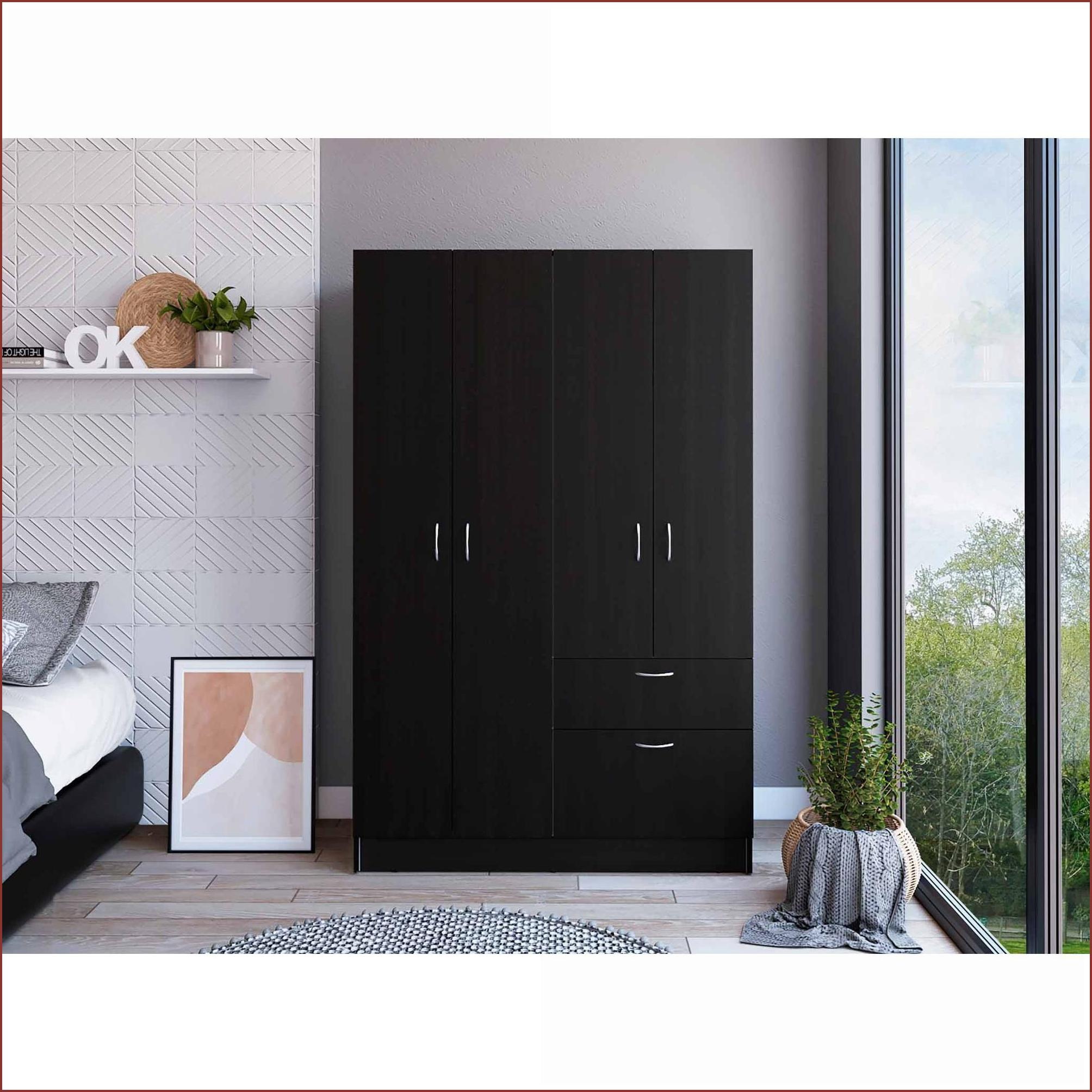 Armoires, Modern 1-Drawer 5-Door Manufactured Wood Armoire, Black ...