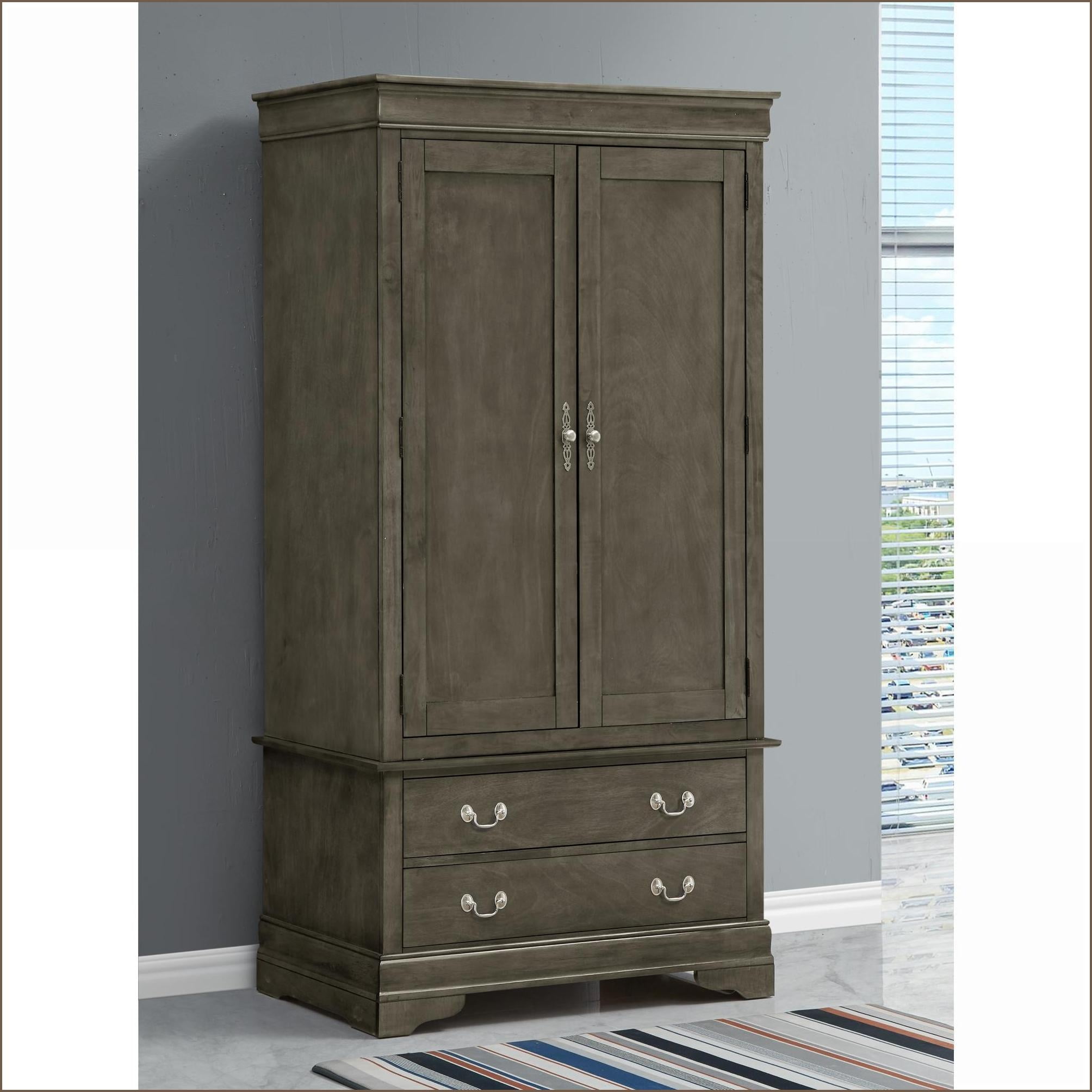 Armoires Traditional 2-Drawer 2-Door | Gray | Particle Board - Walmart.com