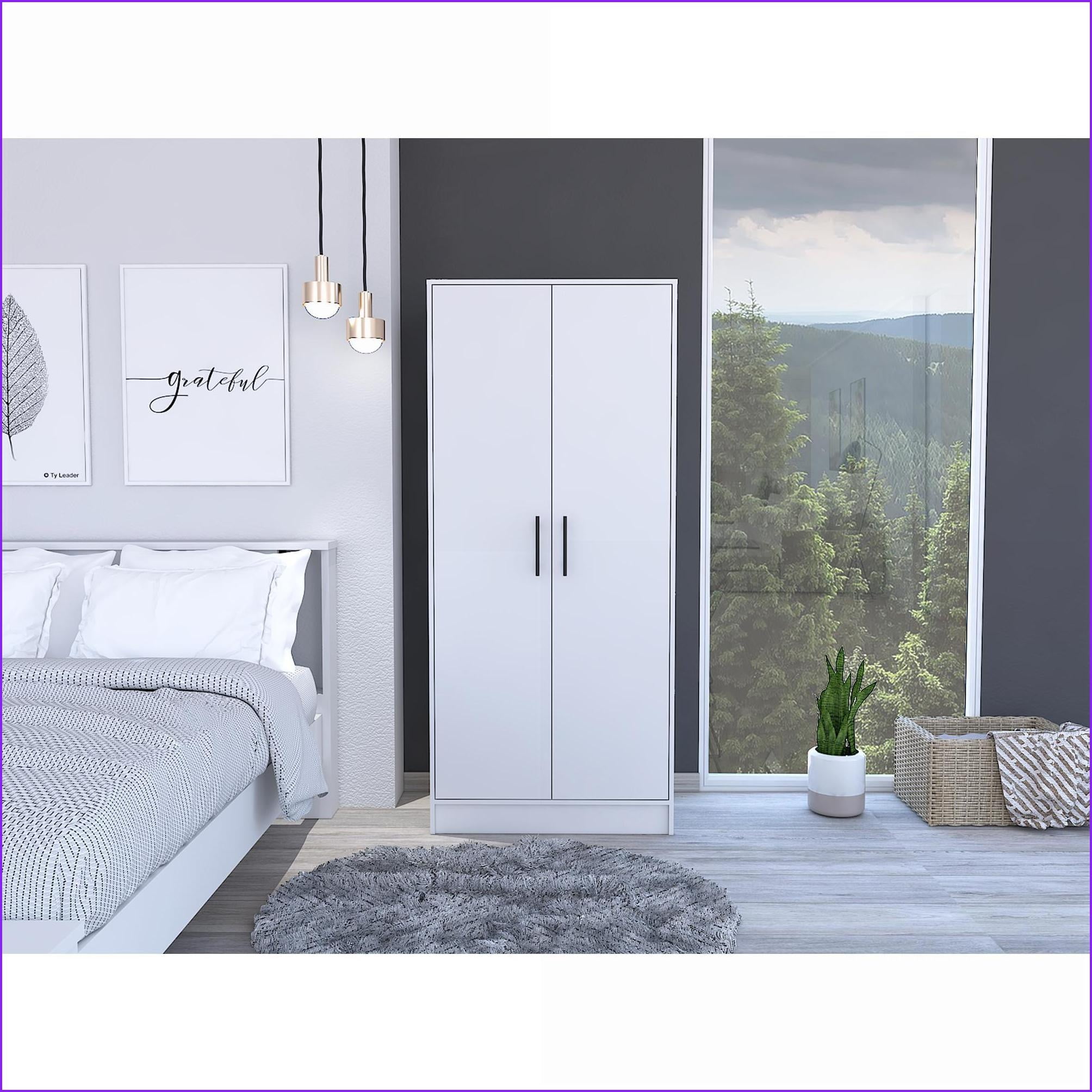 Armoires & Wardrobes Rio Double Door Armoire, 71” High, Spacious Shelf ...