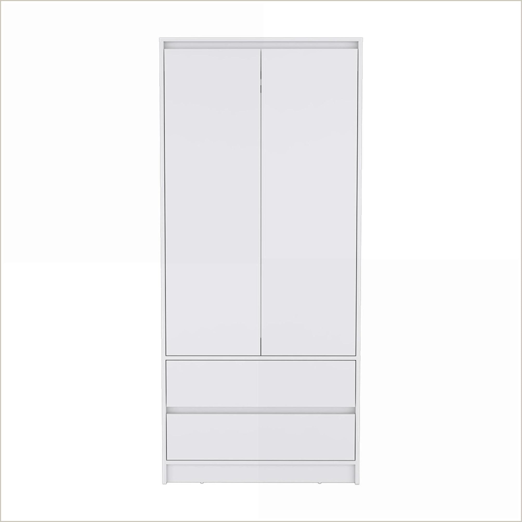 Armoires & Wardrobes, White 2-Door 2-Drawer Closet Organizer | White ...