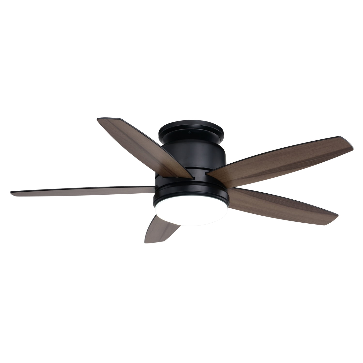 Armon Black Flush Mount 44-in. Ceiling Fan with LED Light Kit and ...
