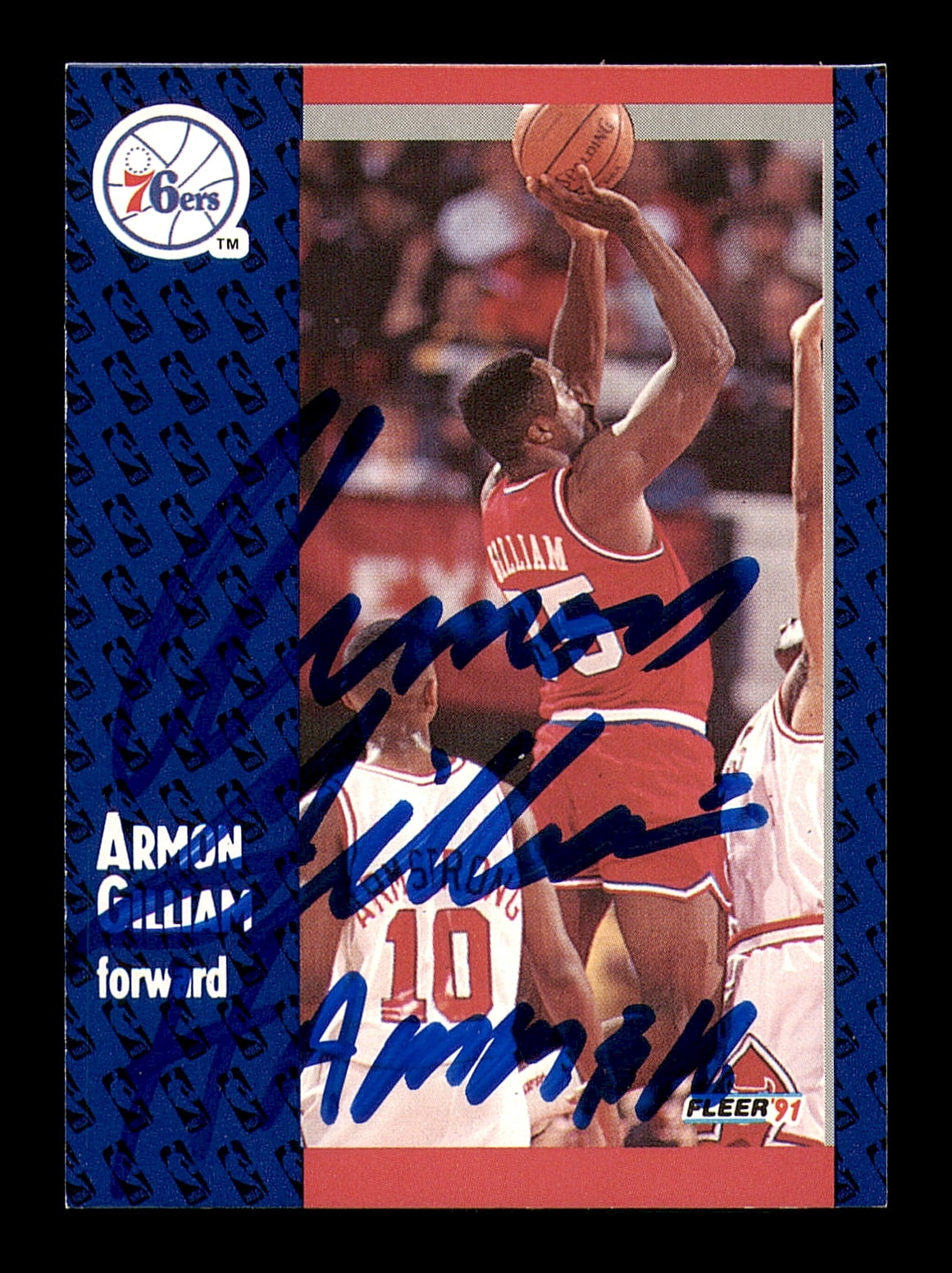 Armon Gilliam Autographed 1991-92 Fleer Card #153 Philadelphia 76ers ...