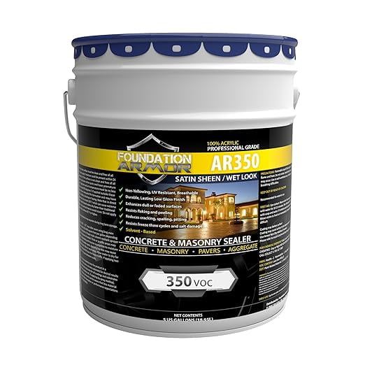 Armor AR350 Solvent-Based Acrylic Low Gloss Wet Look Concrete and ...