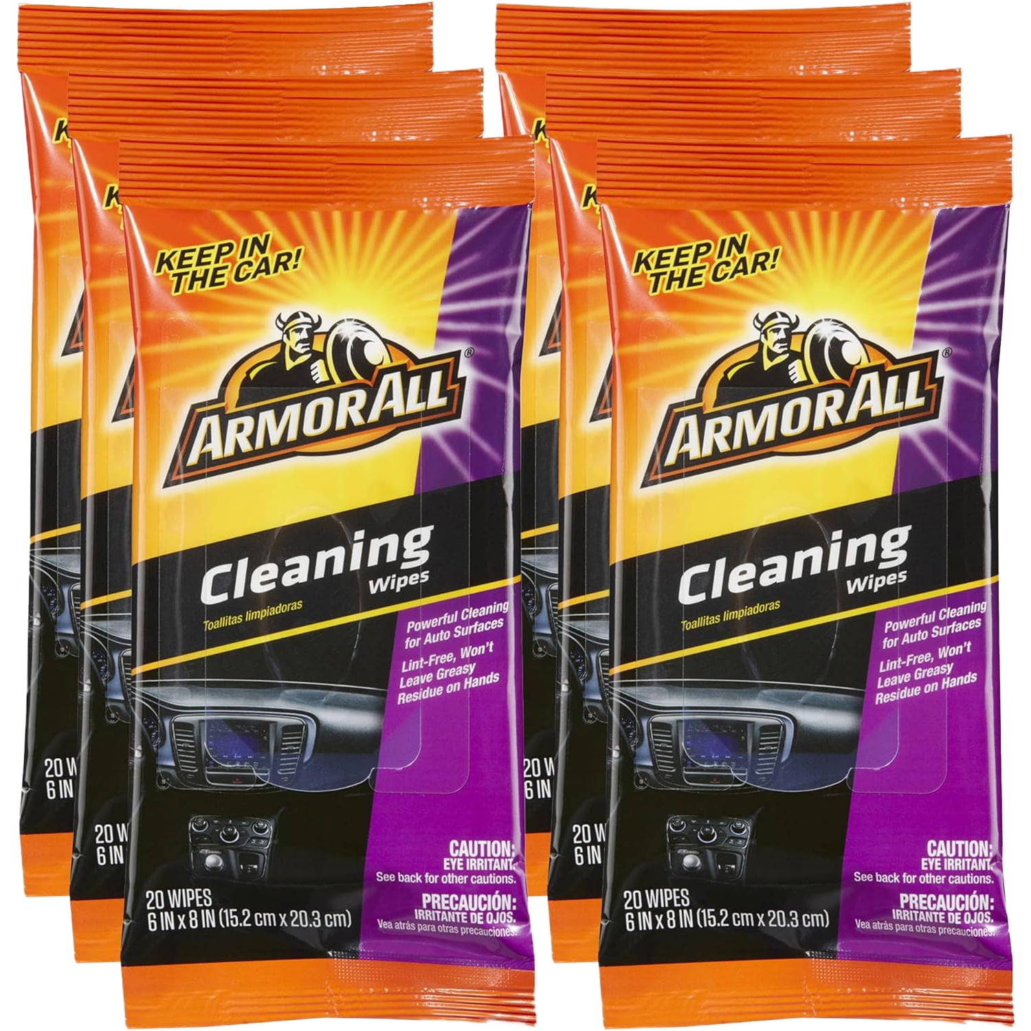 Armor All Cleaning Wipes in a Pouch, 20 Count - Car Interior Cleaner ...