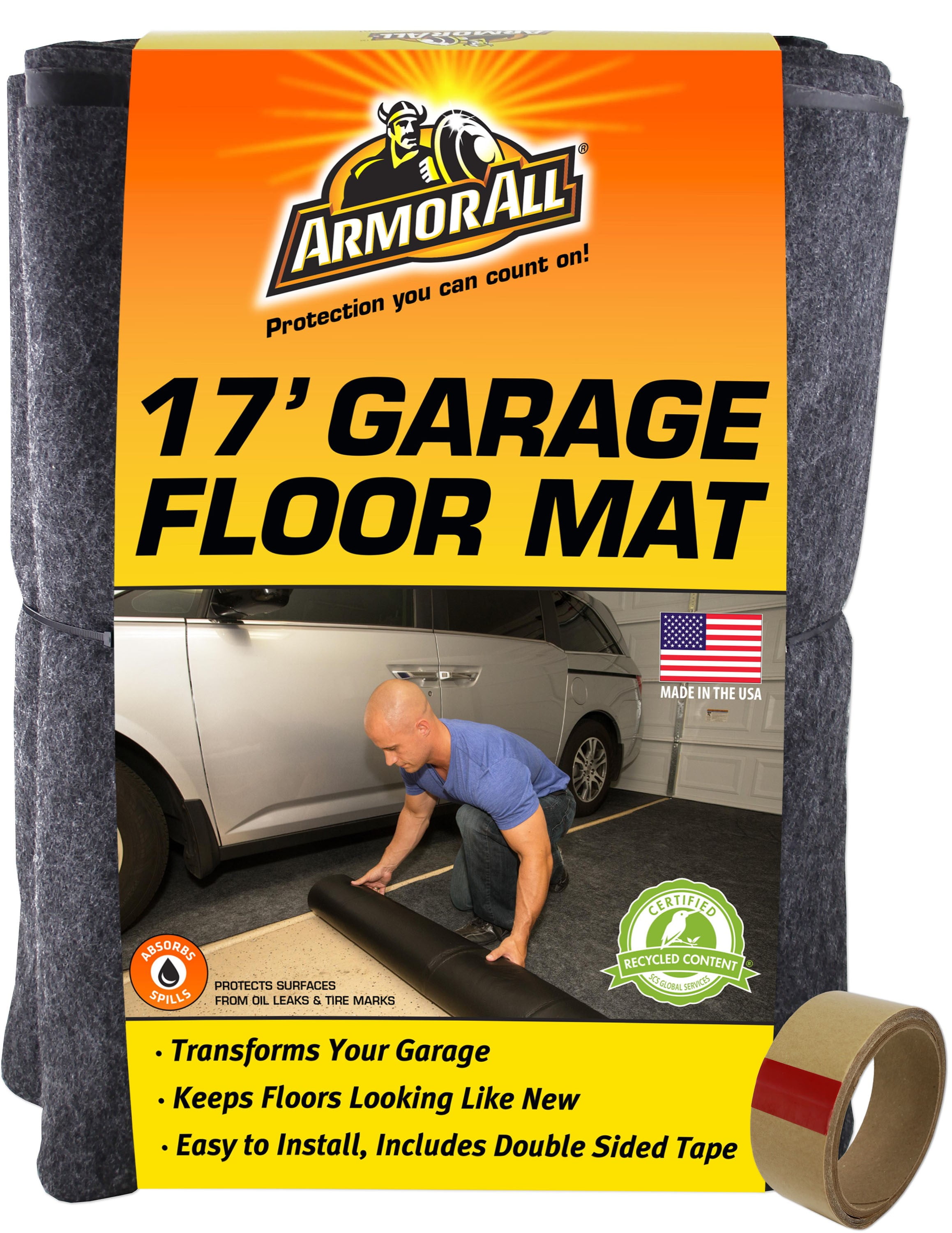 Armor All Garage Floor Mat Waterproof Absorbent Durable 17 x 7 4
