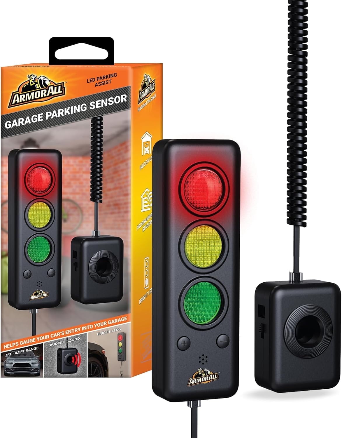 Armor All Advanced Garage Parking Aid Sensor with LED Light, Indoor Car ...