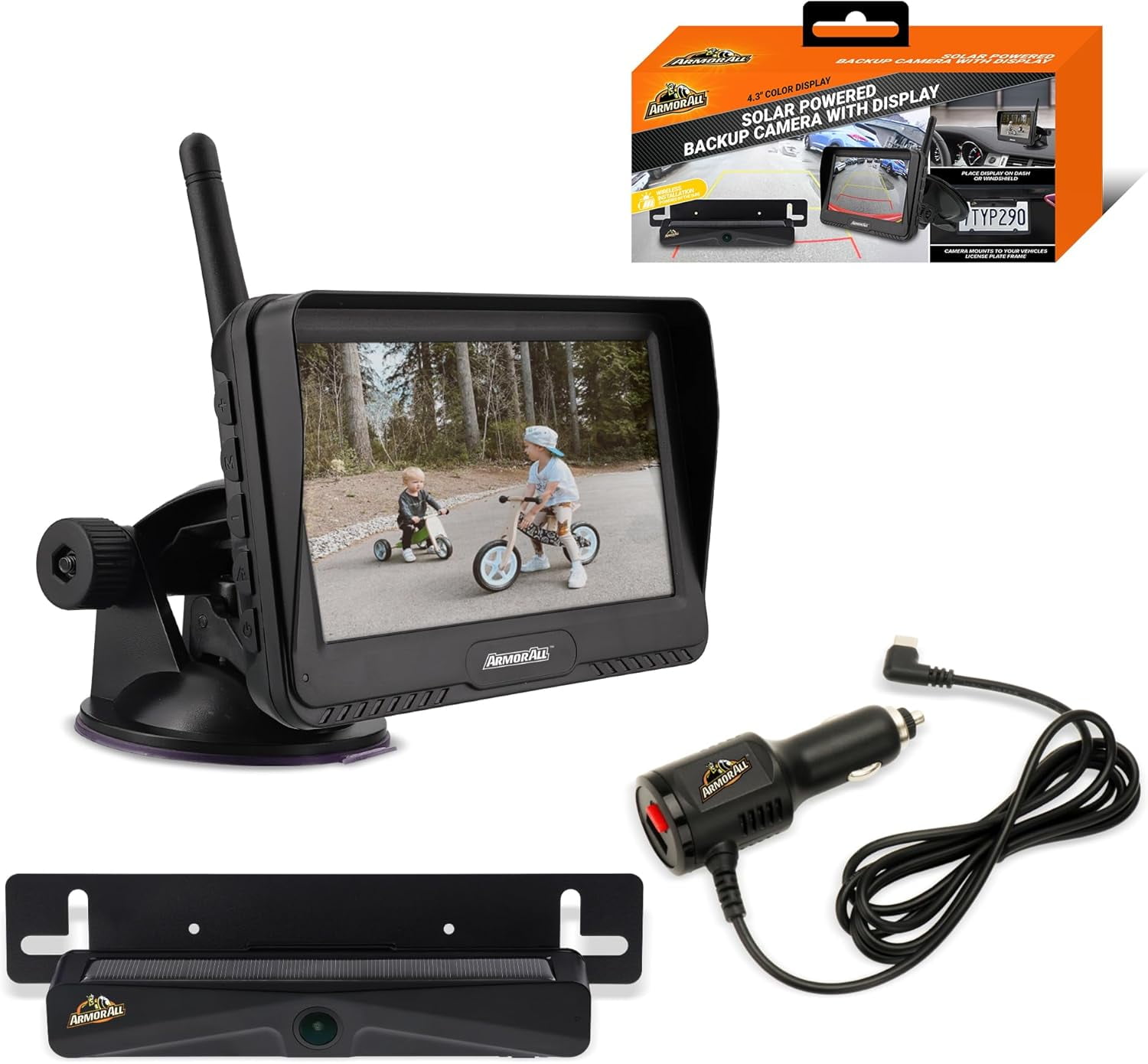 Armor All USB Solar Powered Backup Camera with 4.3” LCD Display ...
