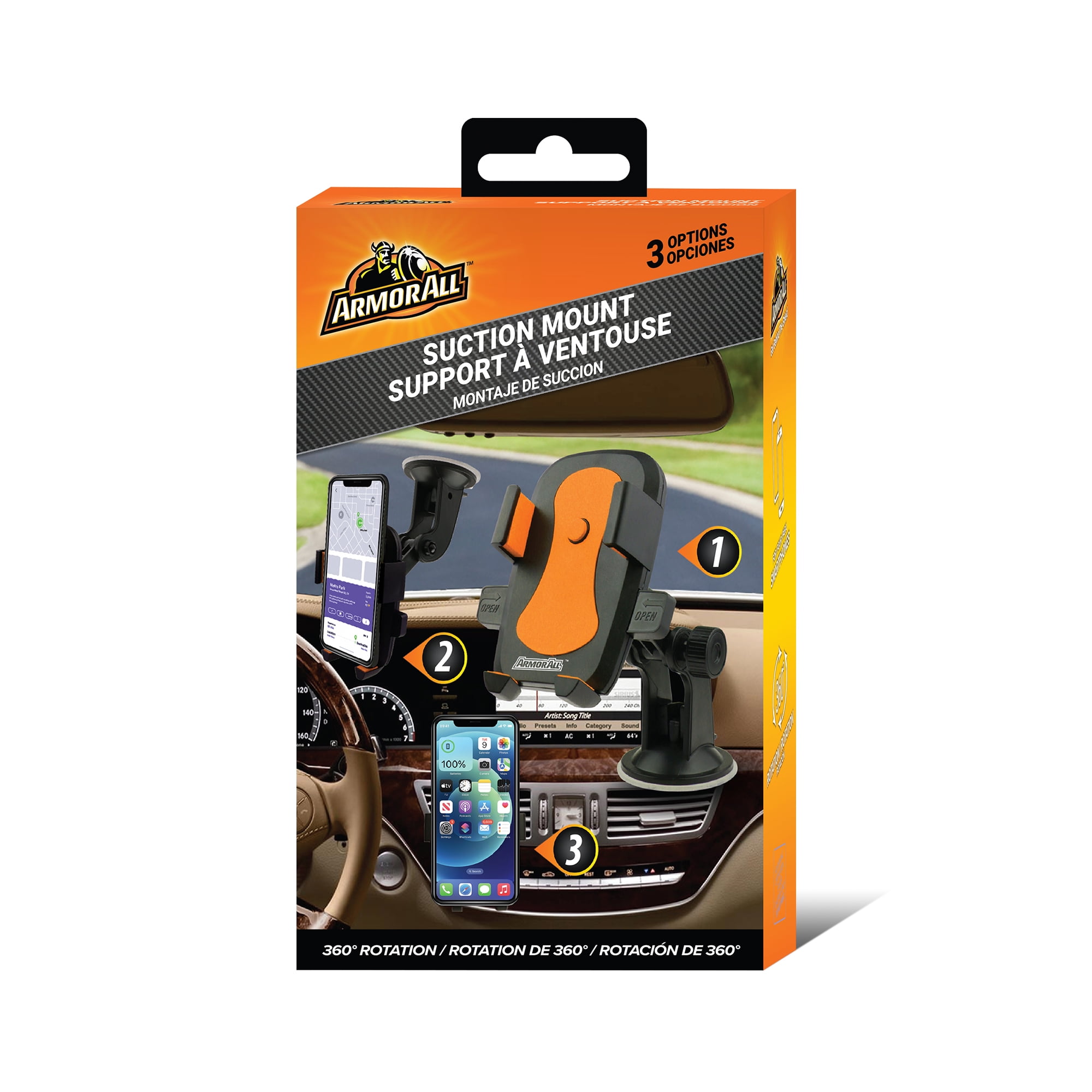 Armor All Universal Smartphone Mount with Dashboard, Windshield and Air ...