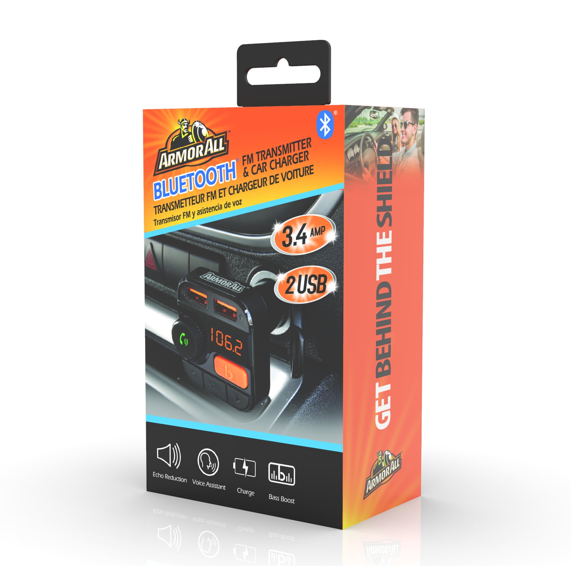 Armor All Wireless Bluetooth FM Transmitter with Dual Port USB Charging ...