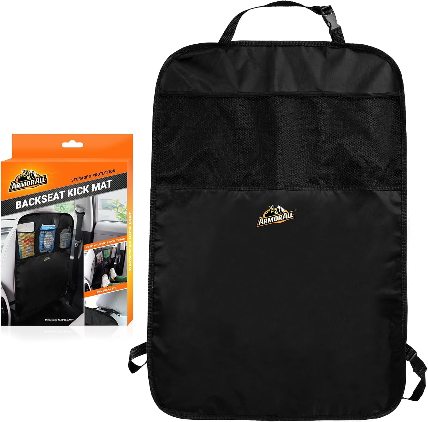 Armor All Car Backseat Kick Mat with Storage, Backseat Kick Protector ...