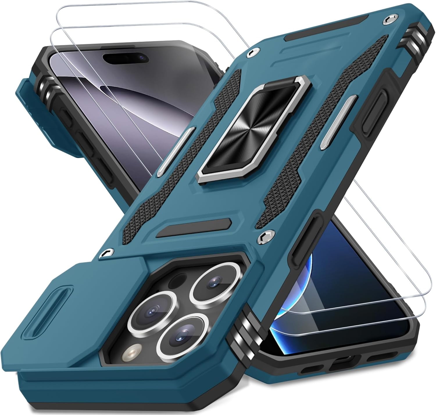 Armor Case with 2 Screen Protectors for iPhone 16 Pro, Light Blue, 2 Pack - Walmart.com