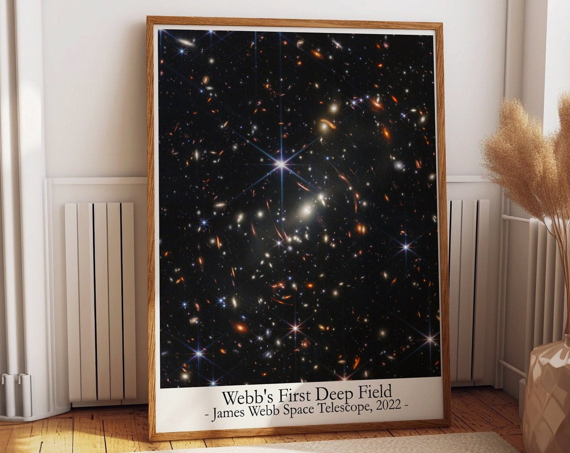 James Webb Deep Field Poster Telescope Photograph Space Wall Art 2022 ...