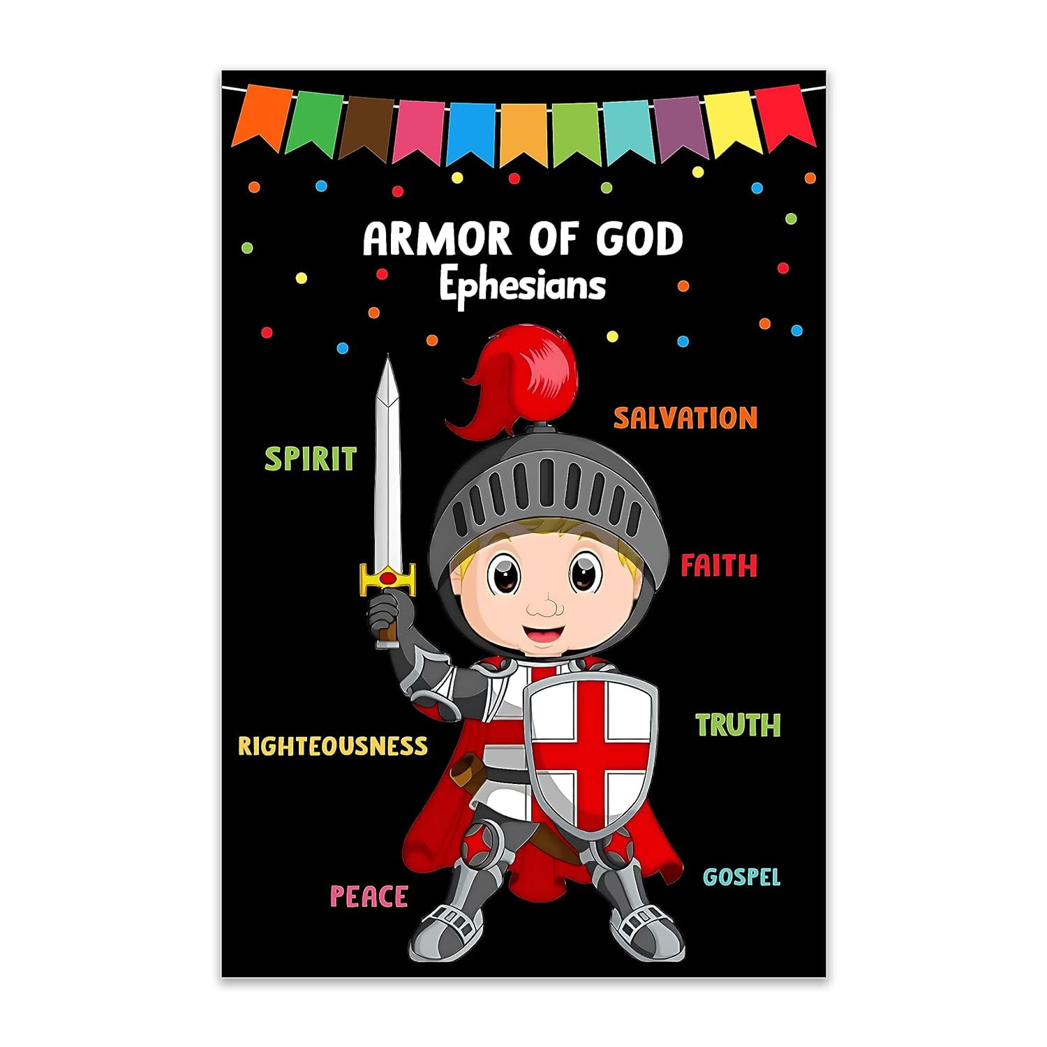Armor of God Posters, Kids Scripture Poster, Church Sunday School Decor ...