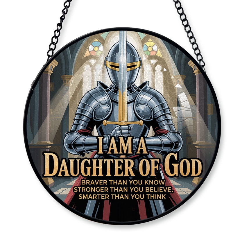 Armor of God Suncatcher, Knight Stained Glass, Inspirational Christian ...