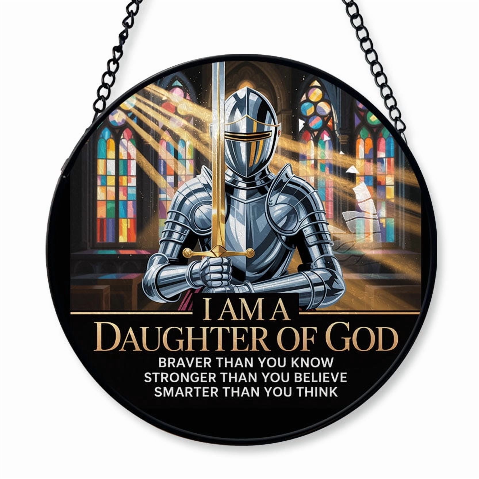 Armor of God Suncatcher, Knight Stained Glass, Inspirational Christian ...
