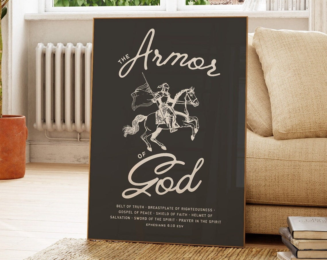 Armor Of God Vintage Christian Father'S Day Gift Christian Wall Art ...