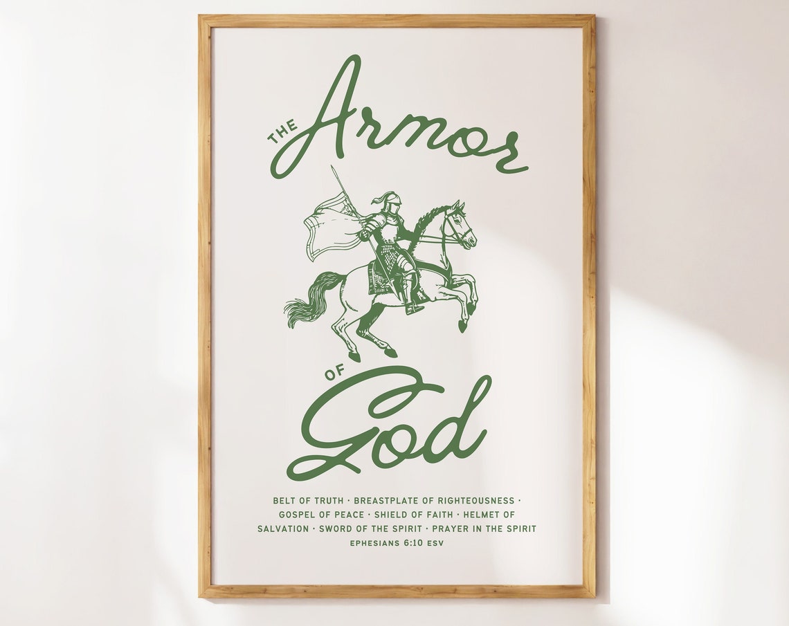 Armor Of God Vintage Sunday School Classroom Print Christian Wall Art ...