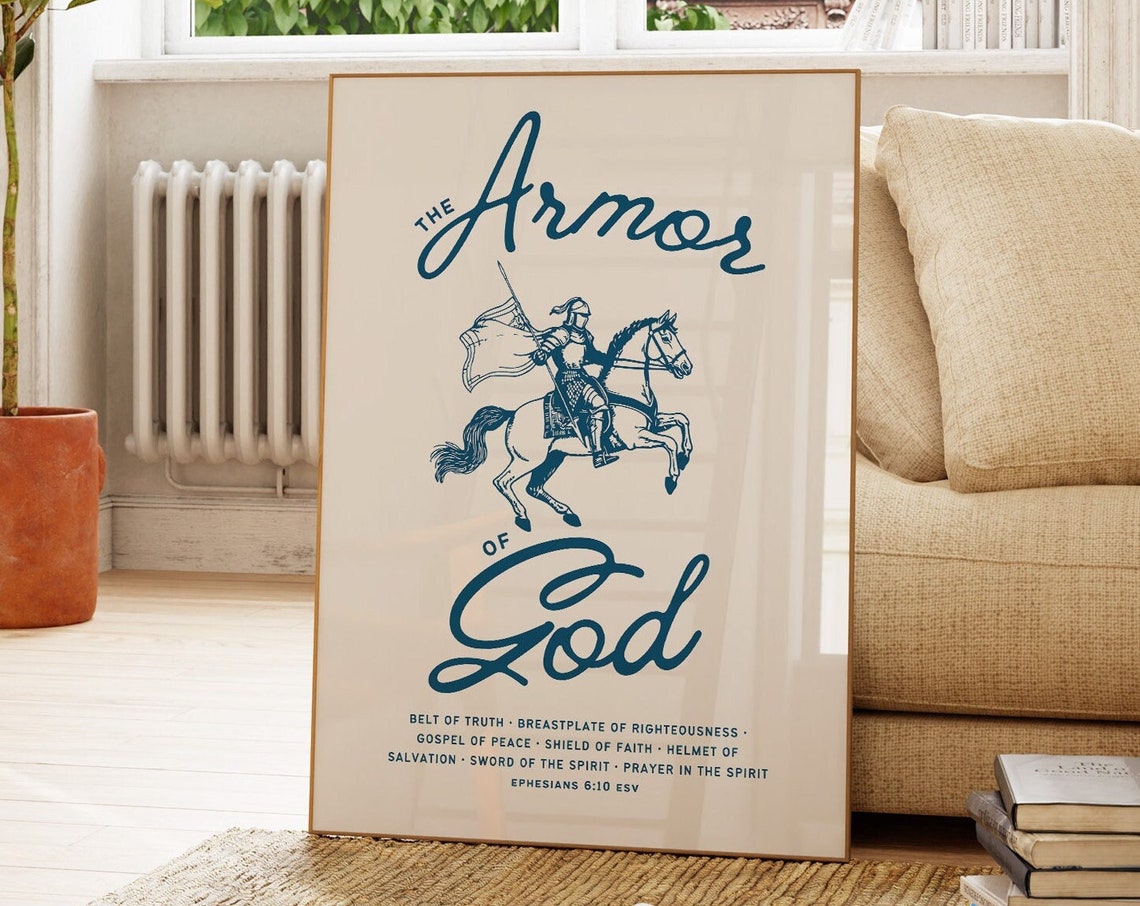 Armor Of God Vintage Sunday School Classroom Print Christian Wall Art ...