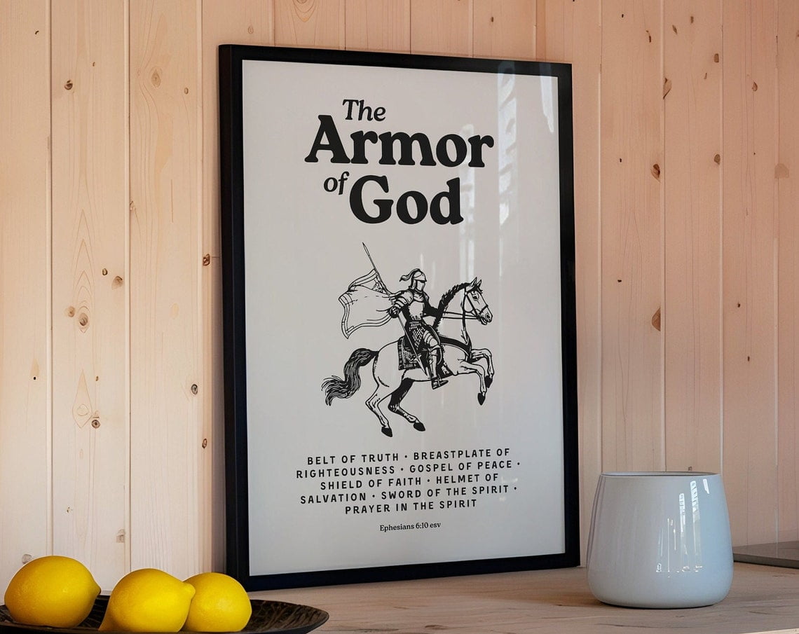 The Armor Of God Wall Art For Christian Home Decor Retro Vintage ...