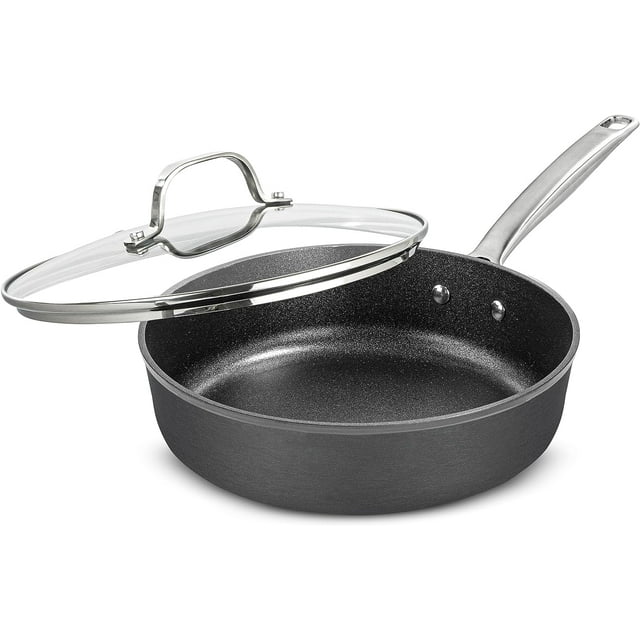 Armor Max 4 Qt Saute Pan, Heavy Duty Non-Stick Deep Frying Pan with Lid ...