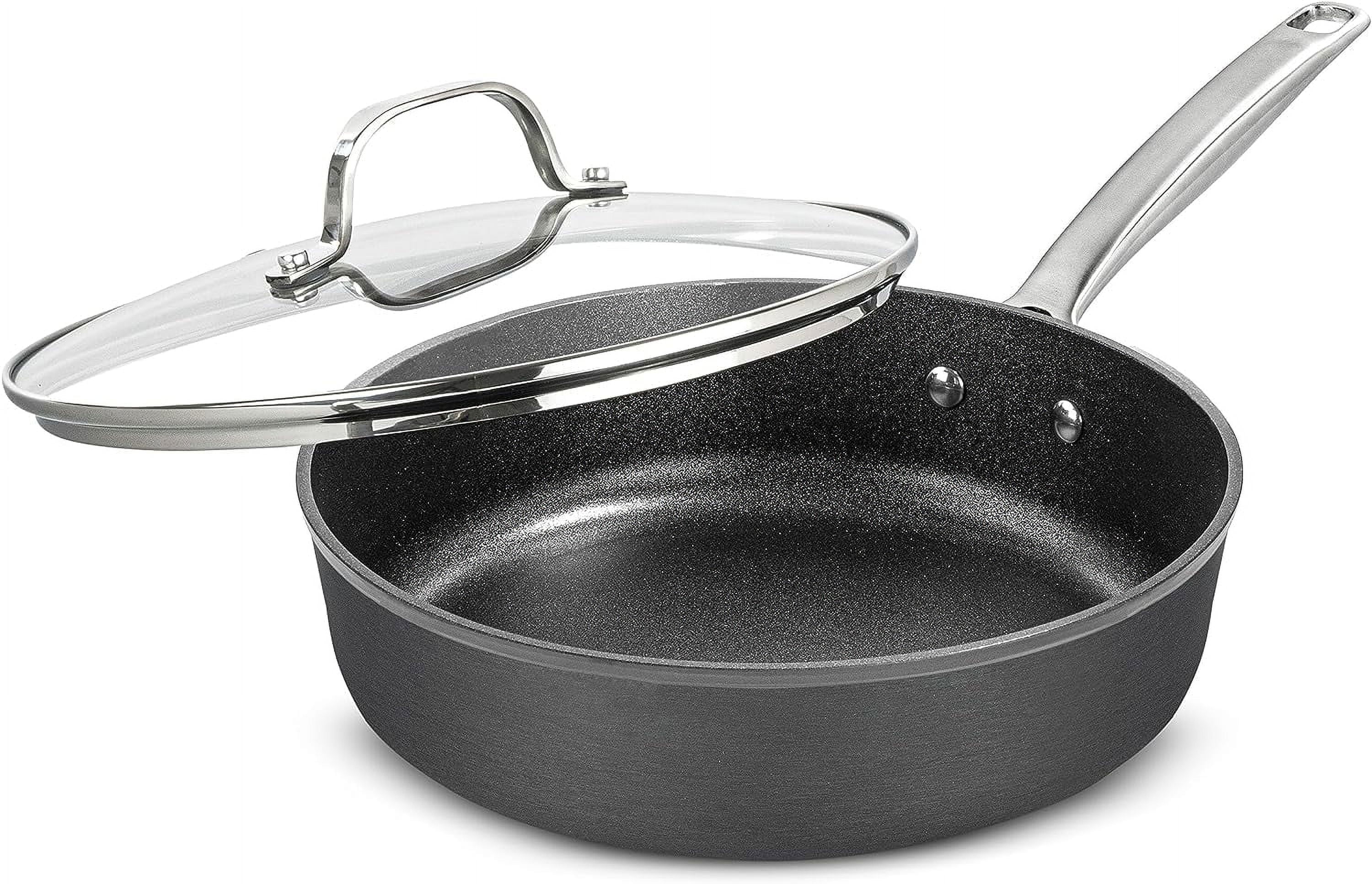Armor Max 4 Qt Saute Pan, Heavy Duty Non-Stick Deep Frying Pan with Lid ...